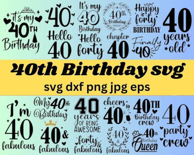 40th Birthday Svg Bundle | Funny Turning 40 Designs | I'm 40 SVG and ...