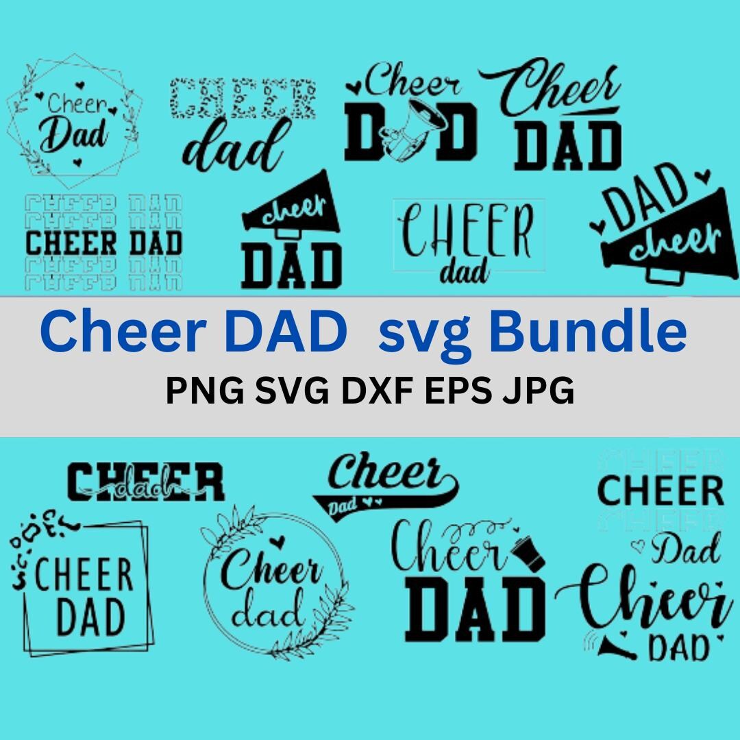 Cheer Dad SVG for Cricut, Cheerleading Father Shirt Design, Instant ...