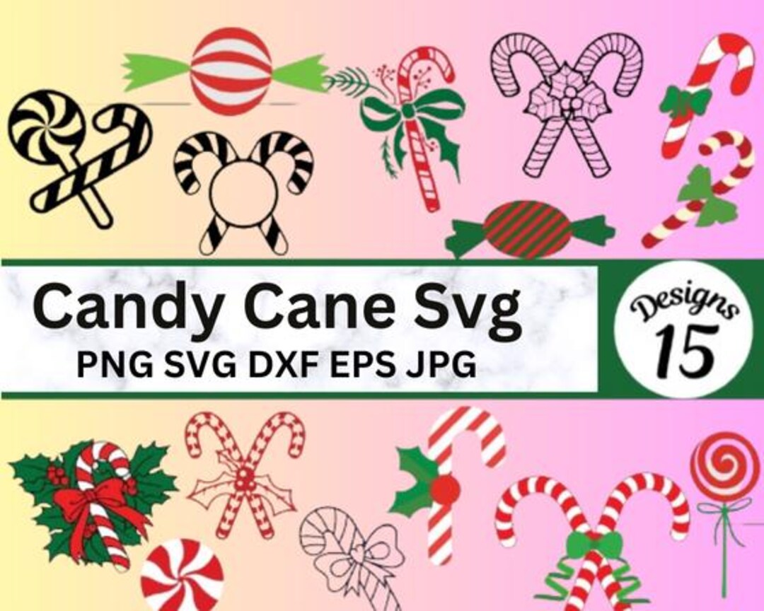 Candy Cane SVG Vector Graphic, Instant Download, Christmas Decoration ...