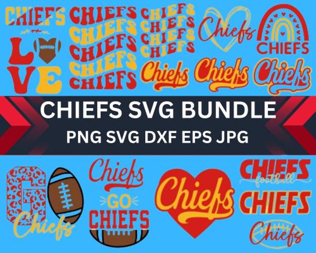 Chiefs Football SVG Bundle, Kansas City Team Logo Cut Files, Digital ...