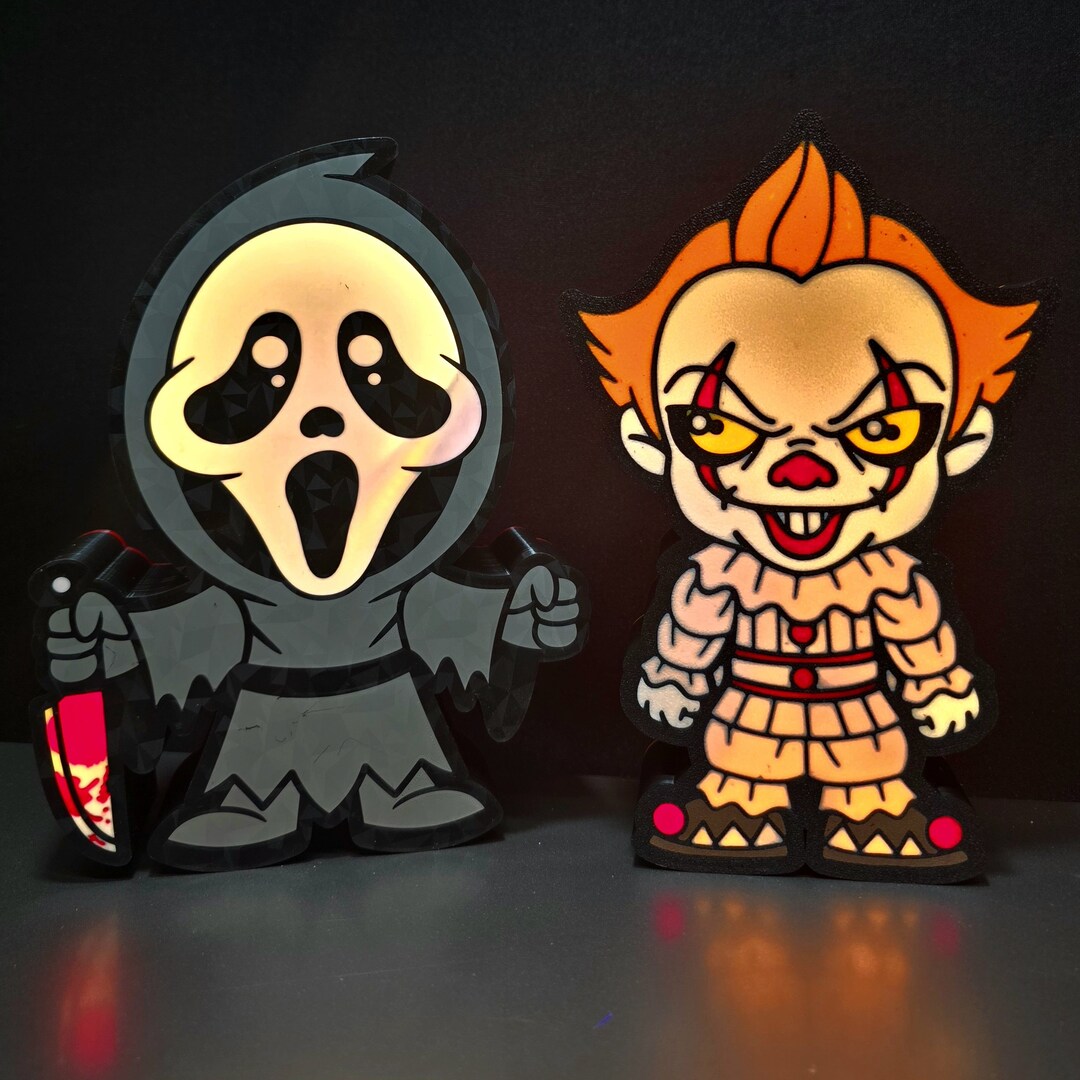 Horror-themed LED Light Box Ghostface & Pennywise USB-C Powered ...