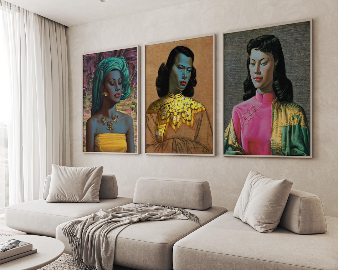 SET OF THREE - Vladimir Tretchikoff - Vintage Kitsch Maximalist Wall ...