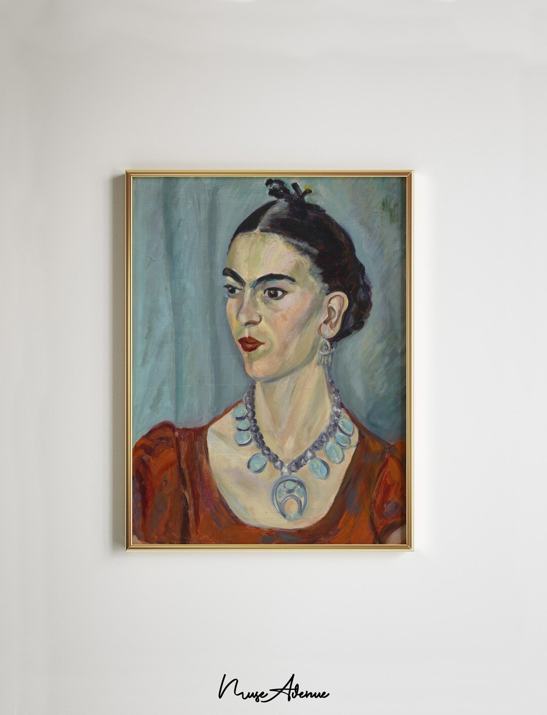 FRIDA KAHLO - Abstract Textured Large Scale Wall Art - Vintage Portrait ...