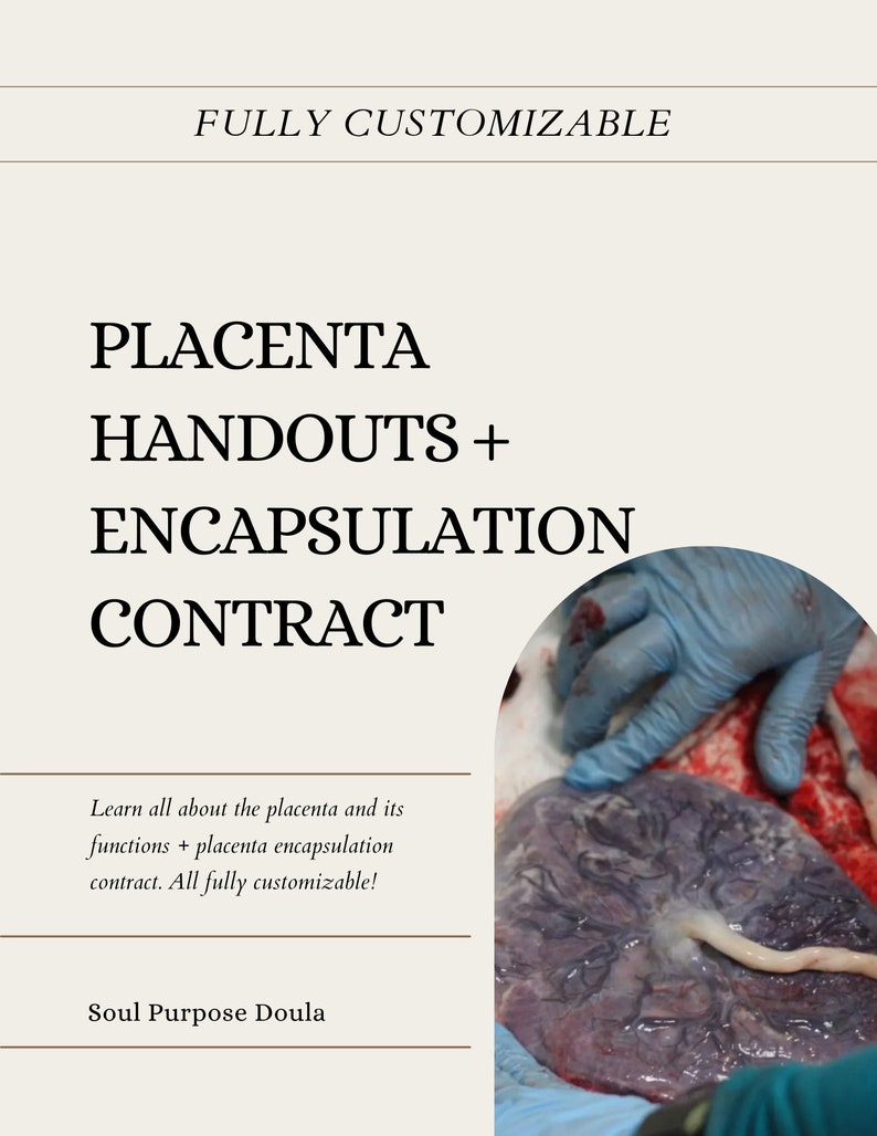 Placenta Handout, Placenta Encapsulation Contract, Instant Download ...