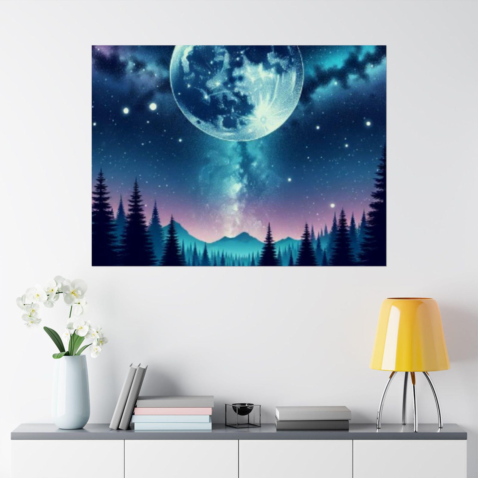 Moonlight in the Forest Poster,premium Matte Posters,natural Wall Art ...