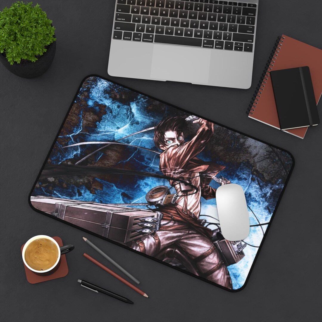 Eren Jeager Attack on Titan Mousepad, Gaming Mousepad, Large Desk Mat ...