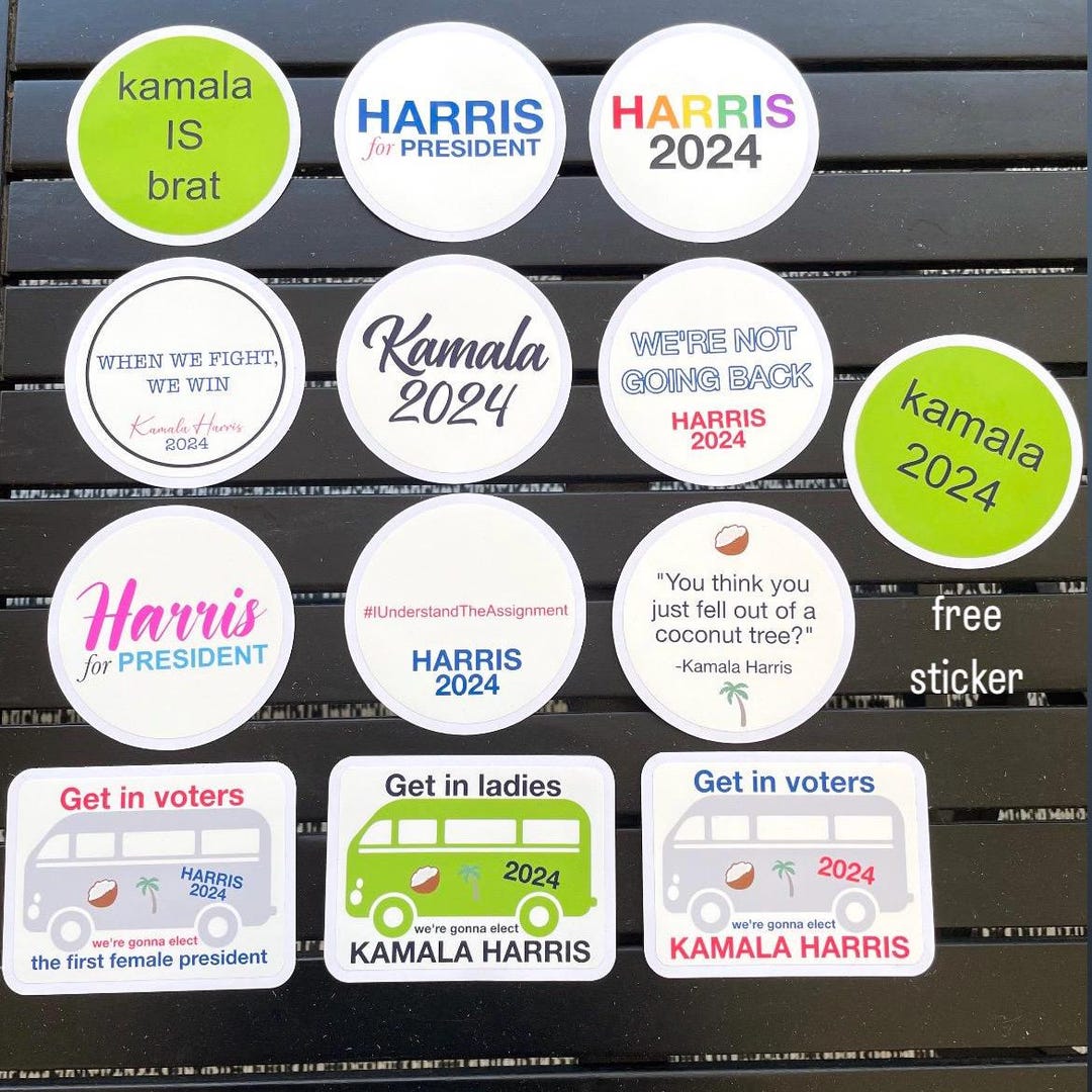 Kamala Harris 12 Sticker Variety Pack-kamala Harris Stickers-harris ...