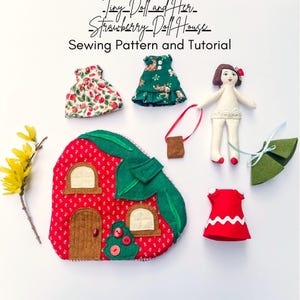 Fabric Doll House Pattern, SEWING PATTERN for Mini Rag Doll and ...