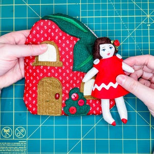 Fabric Doll House Pattern, SEWING PATTERN for Mini Rag Doll and ...
