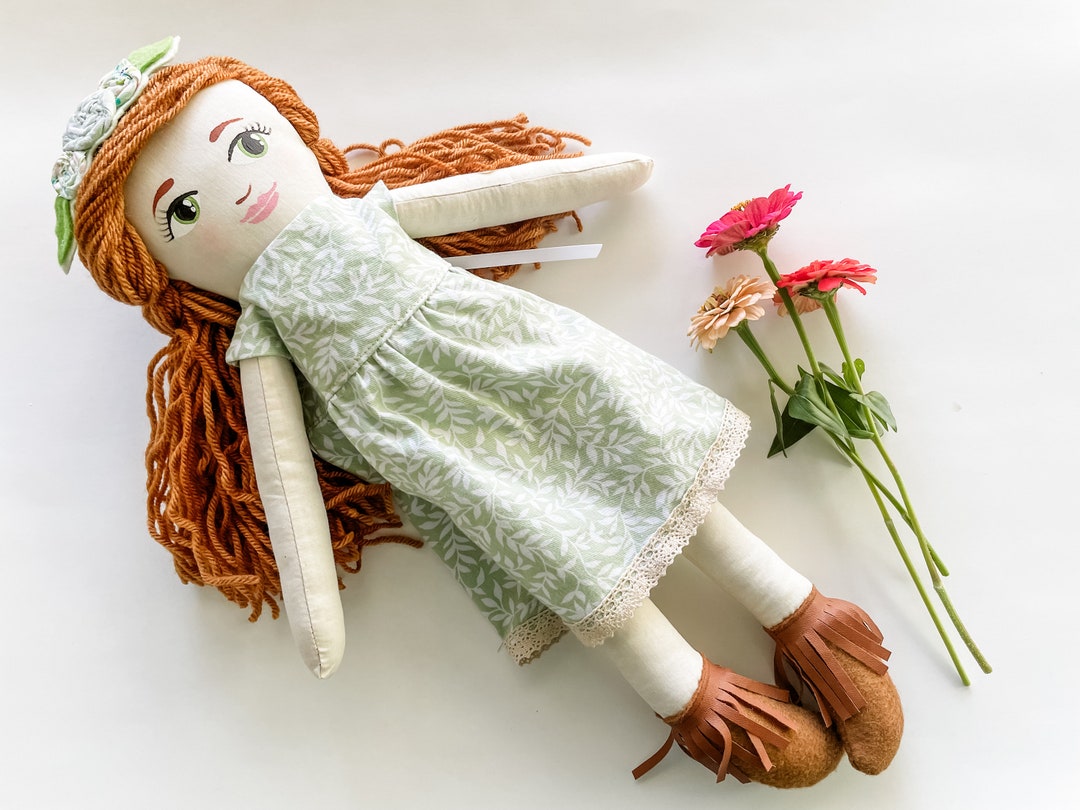 Heirloom Rag Doll With Red Hair, Ready to Ship - Etsy