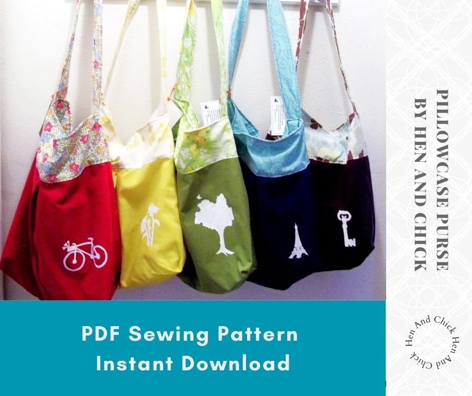 Sewing Pattern for Pleated Tote Bag, Made From Two Pillowcases, Plus ...
