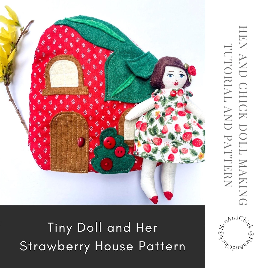 Fabric Doll House Pattern, SEWING PATTERN for Mini Rag Doll and ...