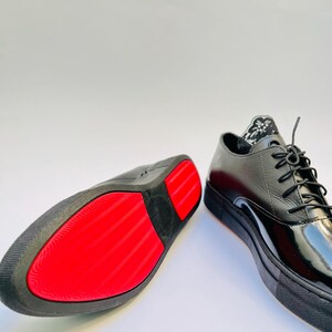 Black Leather Shoes for Women,black Patent,red Sole,custom Leather ...