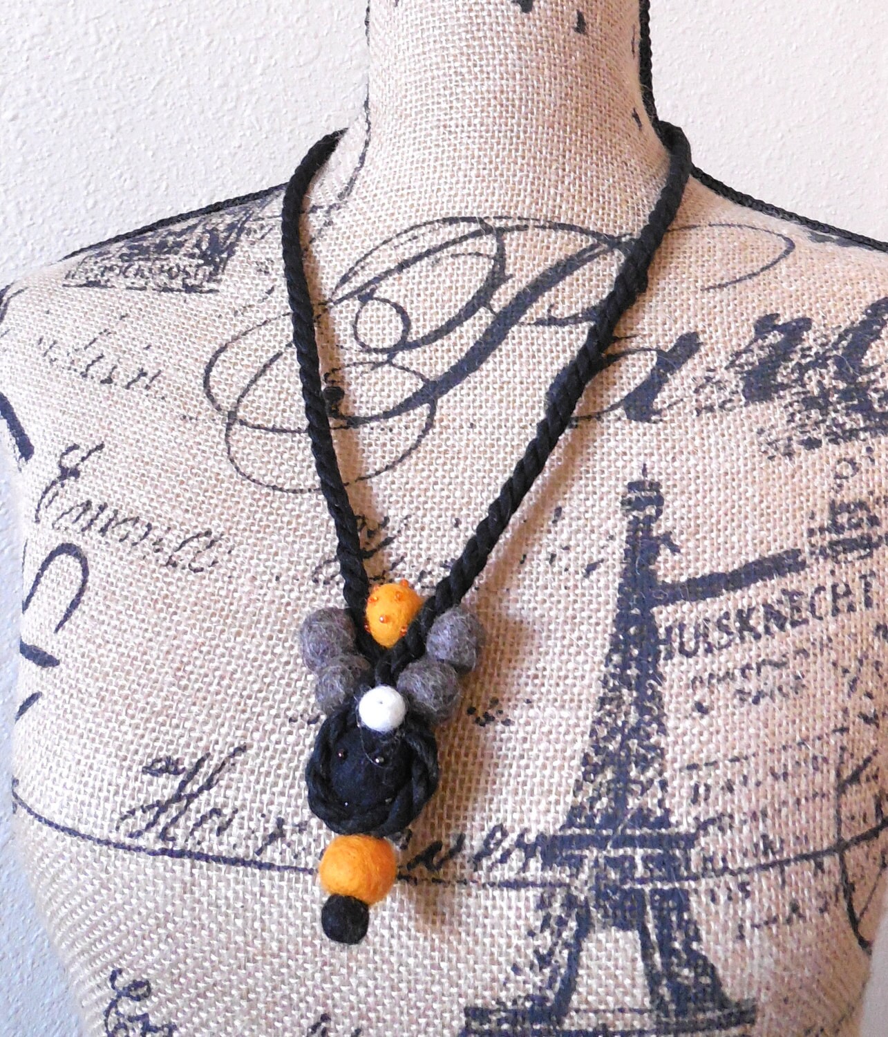 Modern Fun Necklace...black and White Necklace..yellow White - Etsy