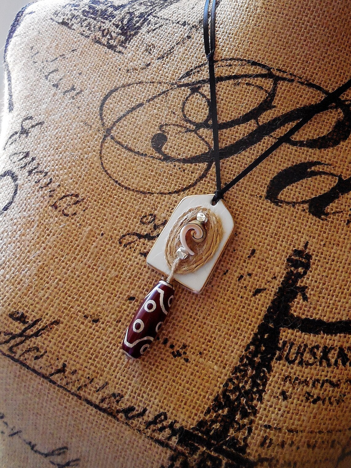 Handmade Necklace, Rustic Style Necklace, Shabby Chic Wearable Art ...