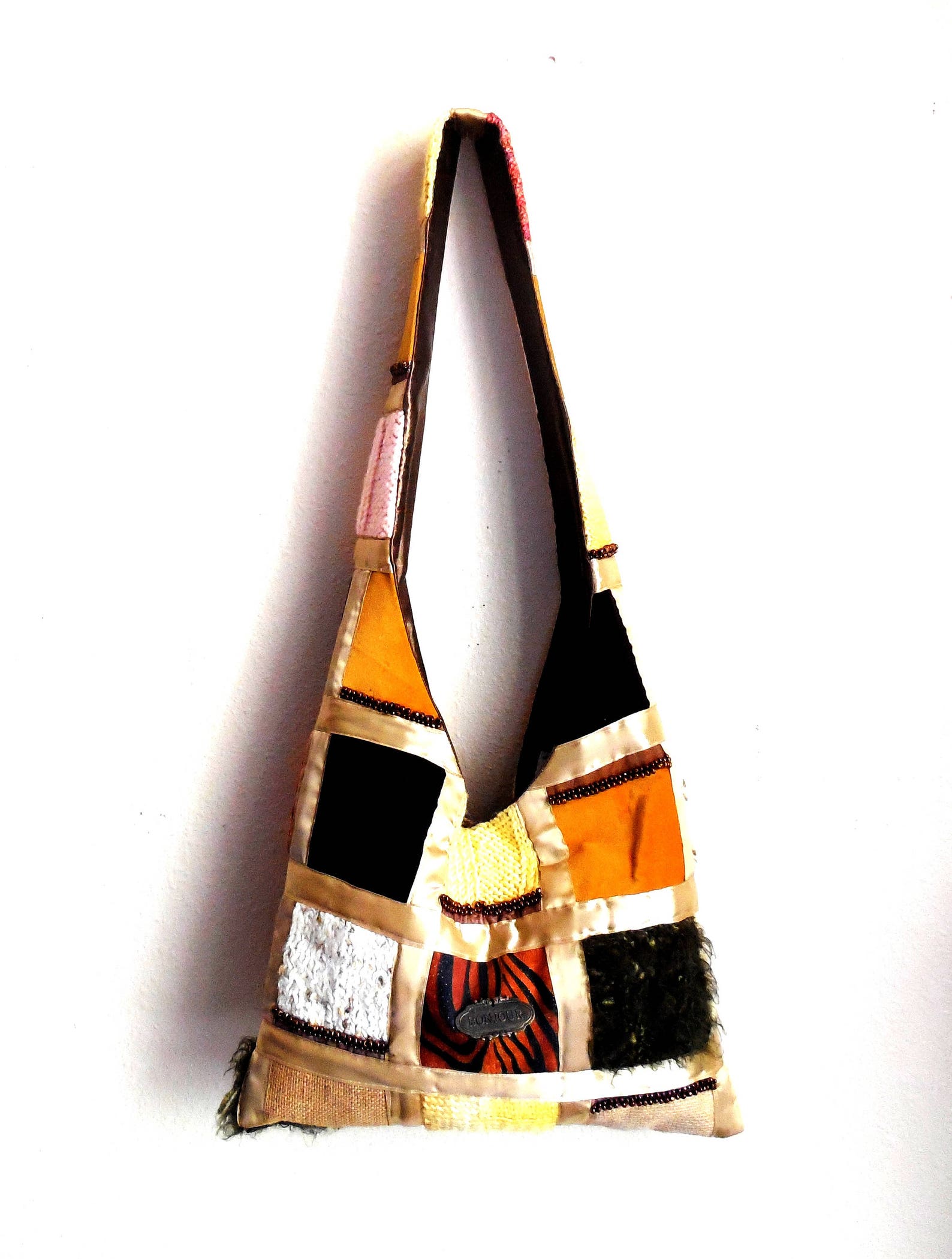 Patchwork Style Hand Made Purse...unique Shoulder Bag...brown - Etsy