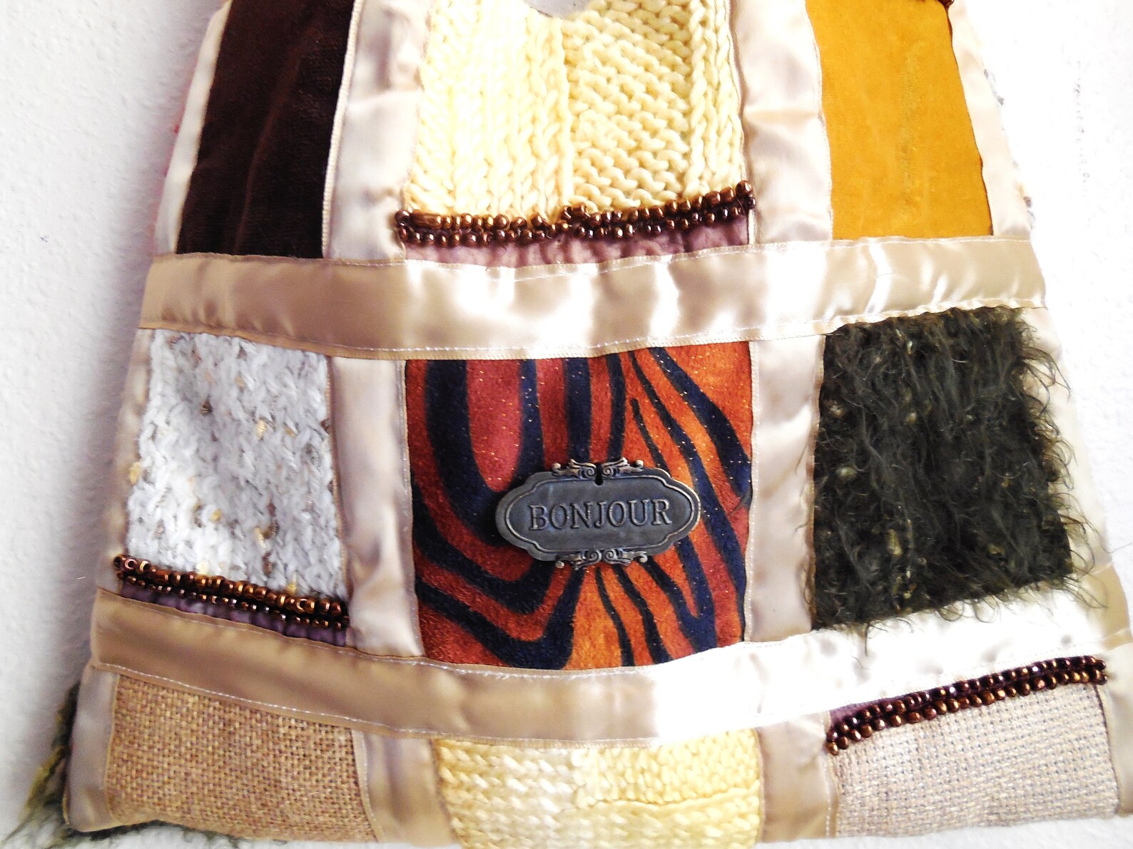 Patchwork Style Hand Made Purse...unique Shoulder Bag...brown - Etsy