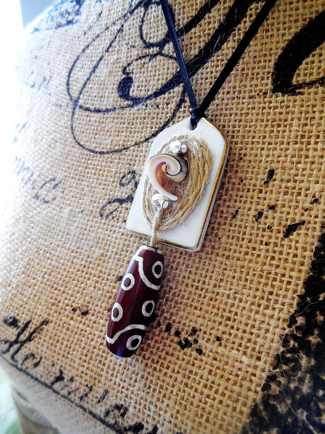 Handmade Necklace, Rustic Style Necklace, Shabby Chic Wearable Art ...