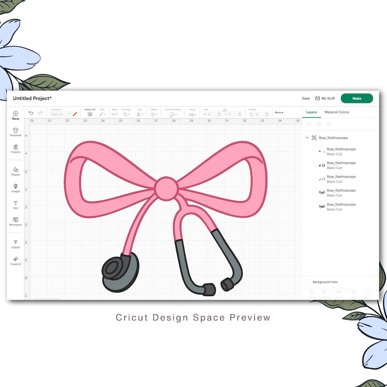 Pink Stethoscope Bow Clipart: Nurse SVG, PNG, DXF (digital Download) - Etsy