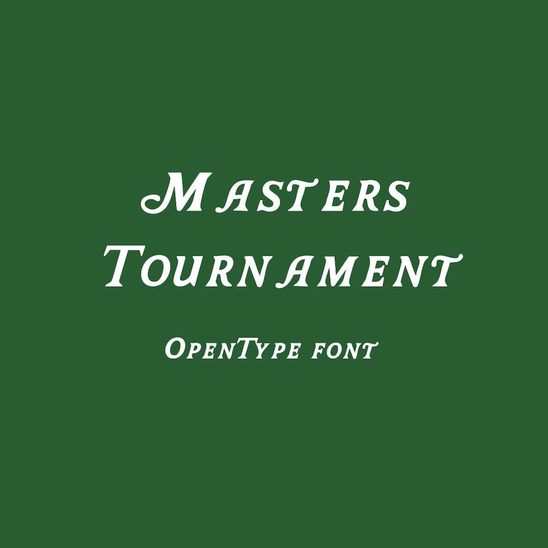 Master Golf Tournament OTF Font File Augusta National Golf Opentype ...