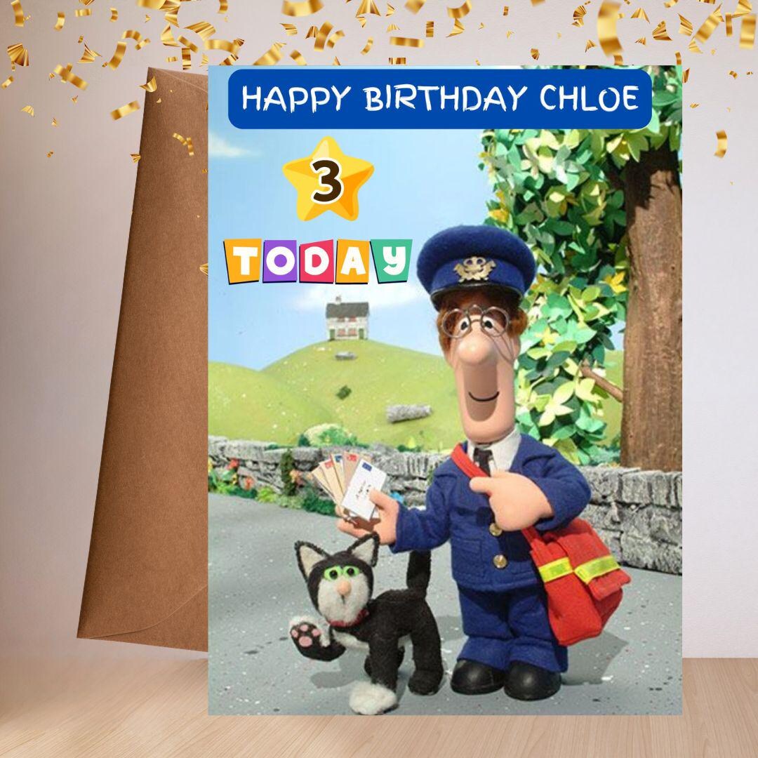 Postman Pat Happy Birthday Card Personalised 7"x5" With Env. Daughter ...
