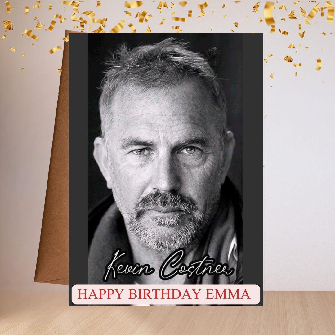 Happy Birthday Card Kevin Costner Yellowstone Personalised 7"x5" With ...