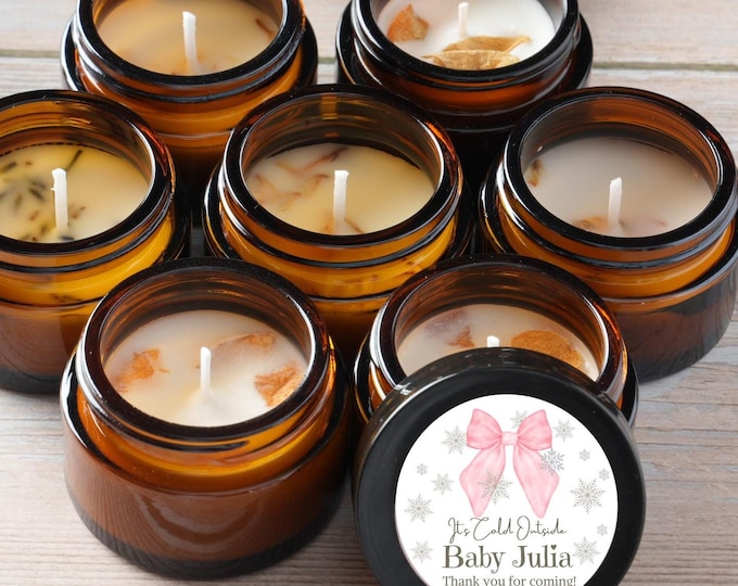 Winter Pink Bow Soap Favors Snowflake Baby Shower Girl Bulk Thank You ...