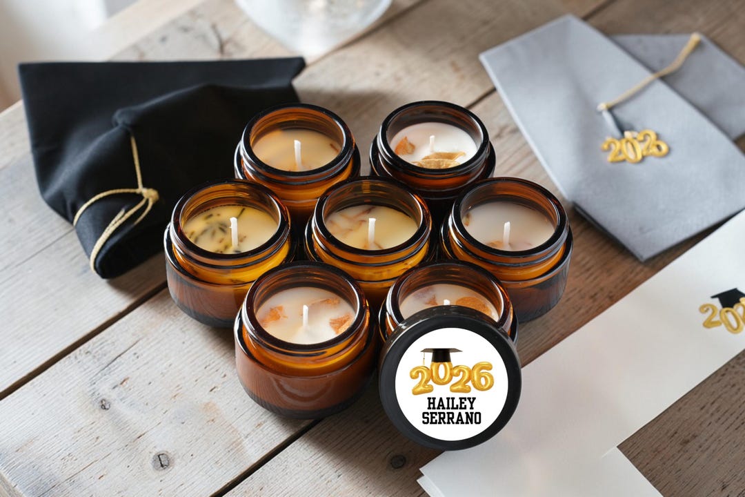 Class of 2026 Graduation Candle Favors, Personalized Soy Candles, Grad ...