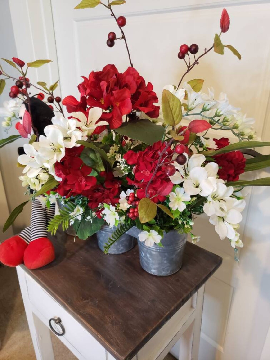 Geranium Centerpiece With Ladybug Summer Center Piece Red - Etsy