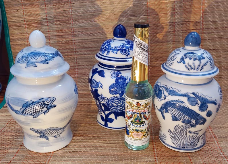 Orisha Sopera Blue White Pots 9" Vessel Bellis Ibeyis Otin Tinaja Urns ...