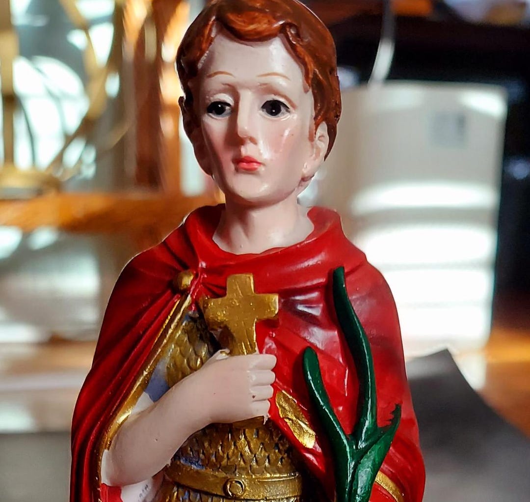 Saint Expedite 9” Resin Statue – Vodou Brave Gede, Candomble Logun Ede ...