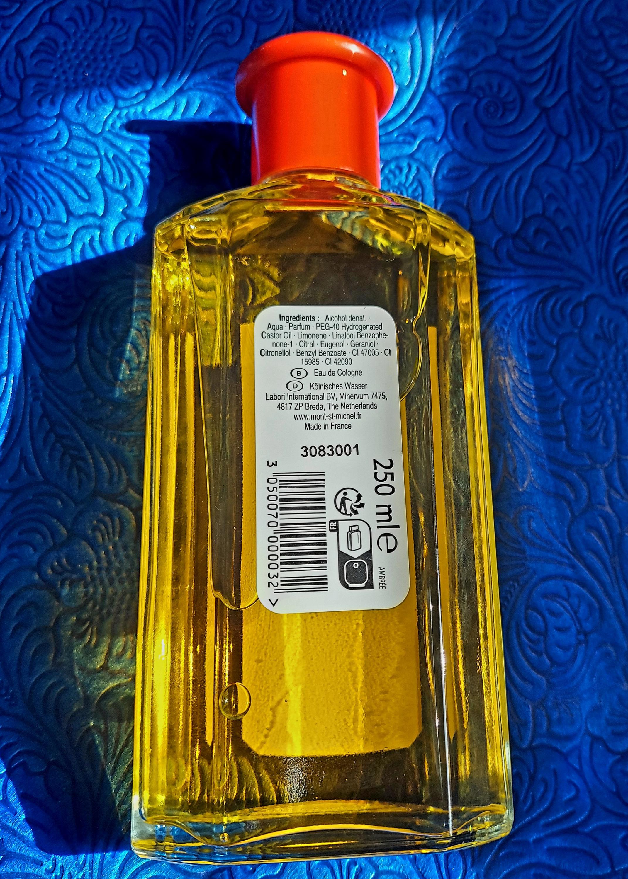 Mont Saint Michel Amber Cologne 250ml, Authentic French Eau De Cologne ...