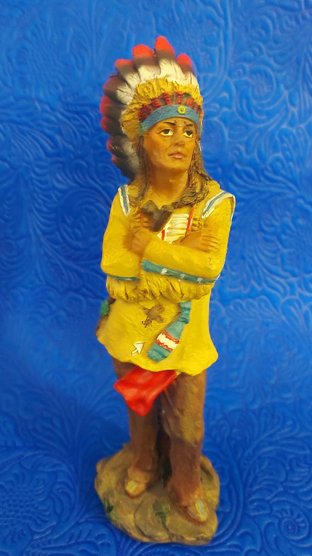 Indian Indio Statue Espiritismo 9" Eggun Misa Boveda Doll White Table ...