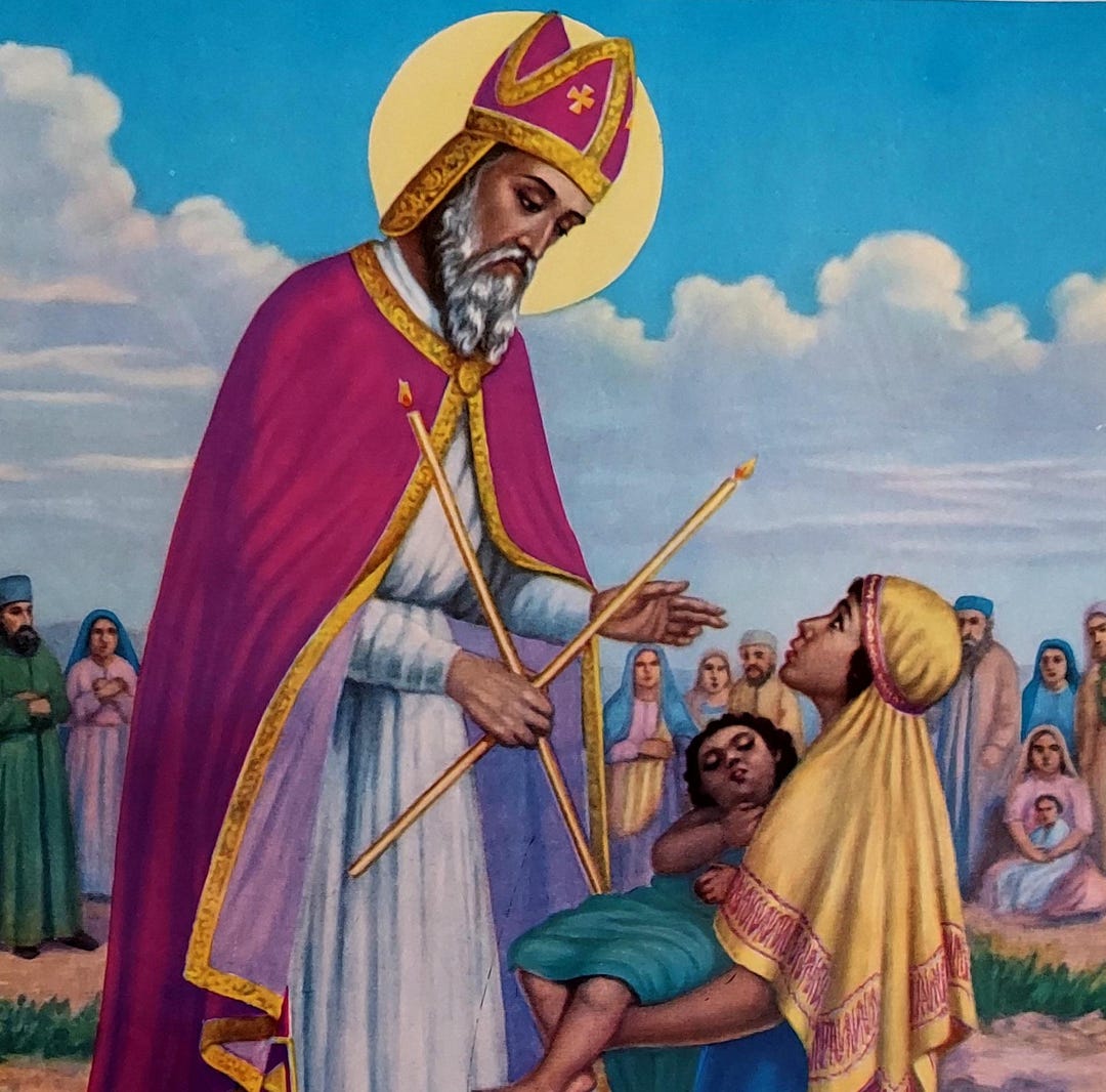 Saint Blaise San Blas Alua Vodou 8" X 11" Image Vodou Cromo Lwa ...