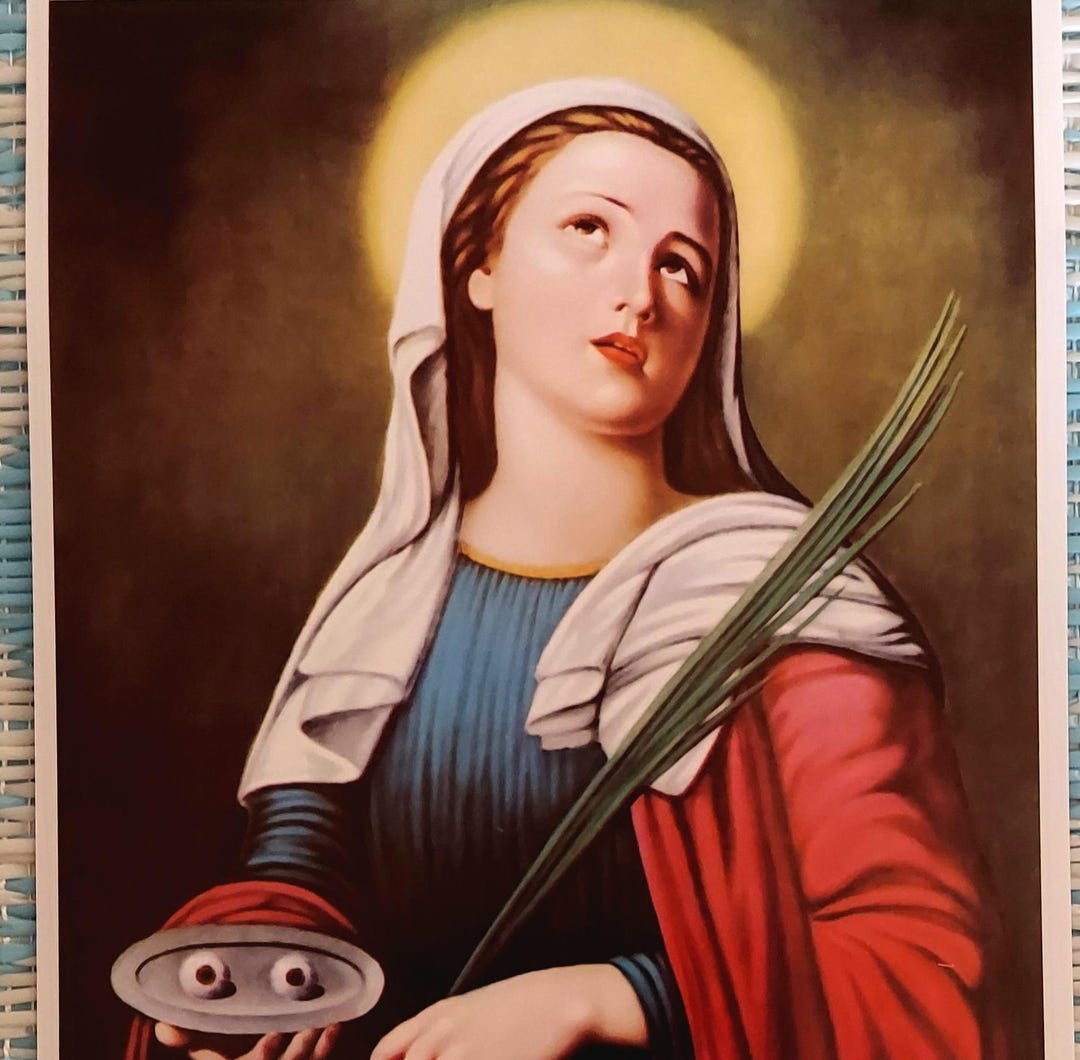 Saint Lucy Eyes Santa Lucia Ojos Lwa Ayizan 8" X 11" Image Vodou Cromo ...