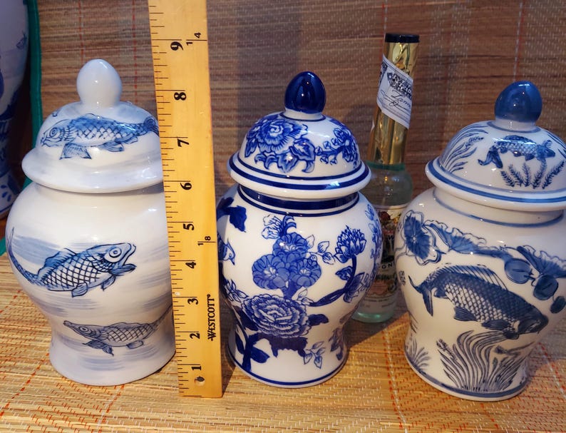 Orisha Sopera Blue White Pots 9" Vessel Bellis Ibeyis Otin Tinaja Urns ...