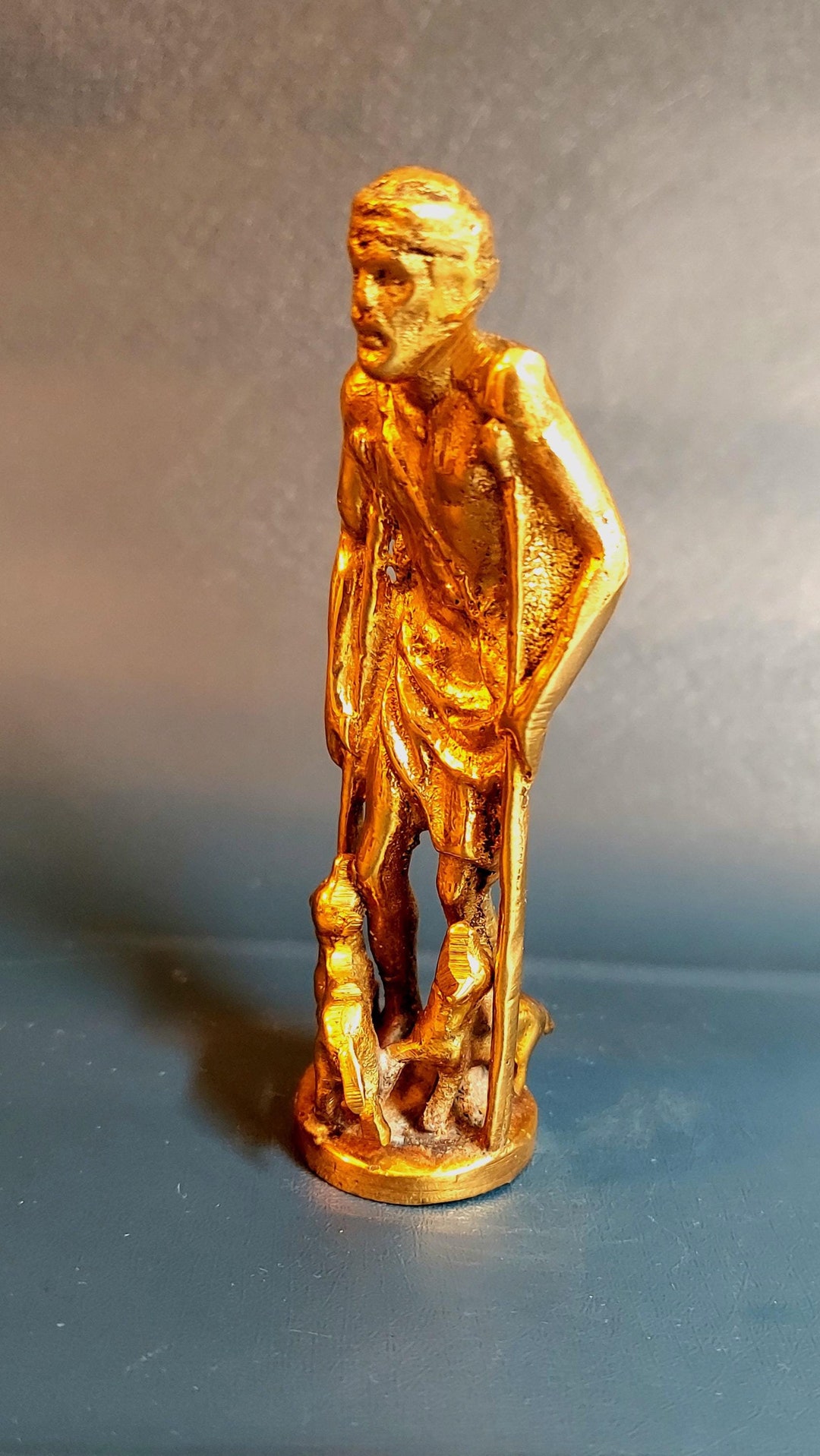 Saint Lazarus Brass Statue San Lazaro Babalu Aye 4" Estatua Saint ...