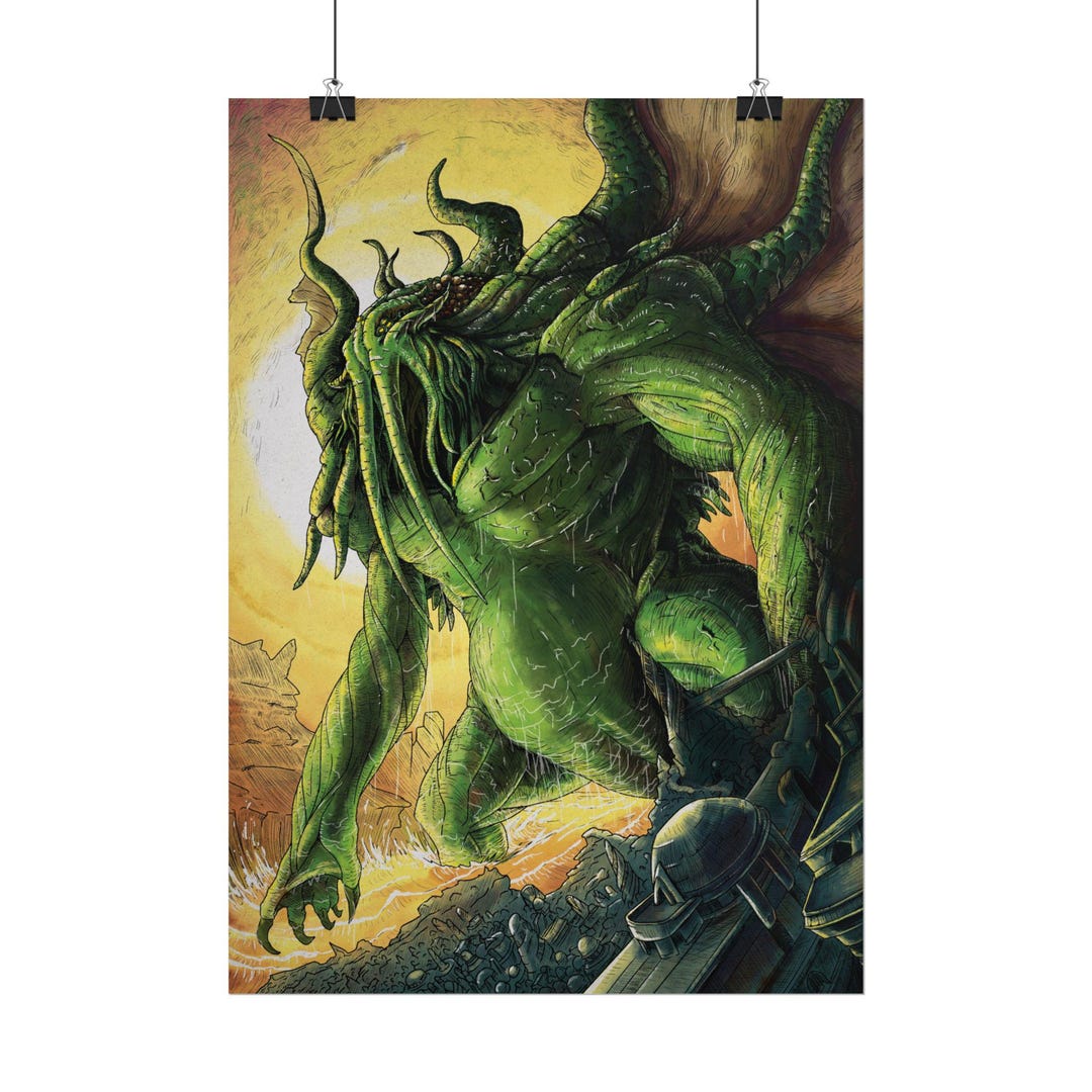 Lovecraft Illustration Poster - the Priest of R'lyeh - Etsy