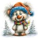 10 Winter Bear Clipart, Watercolor Cute Polar Bear JPG, Rainbow Hat ...