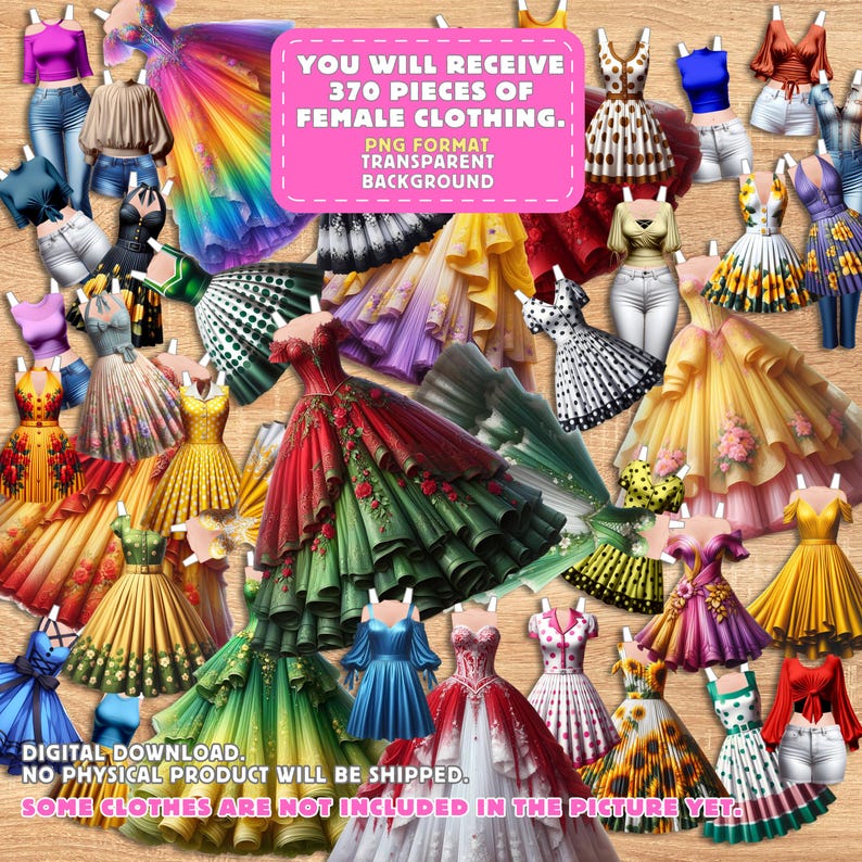 1,200+ PNG Paper Dolls Bundle, Printable Doll Set, DIY Craft Kit ...