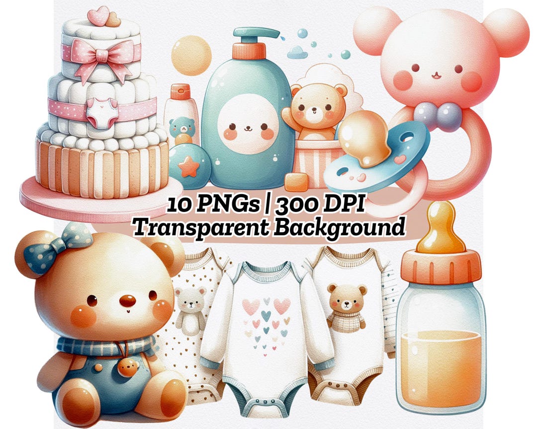 Watercolor Baby Clipart Set: Gender Neutral Nursery Decor (digital ...