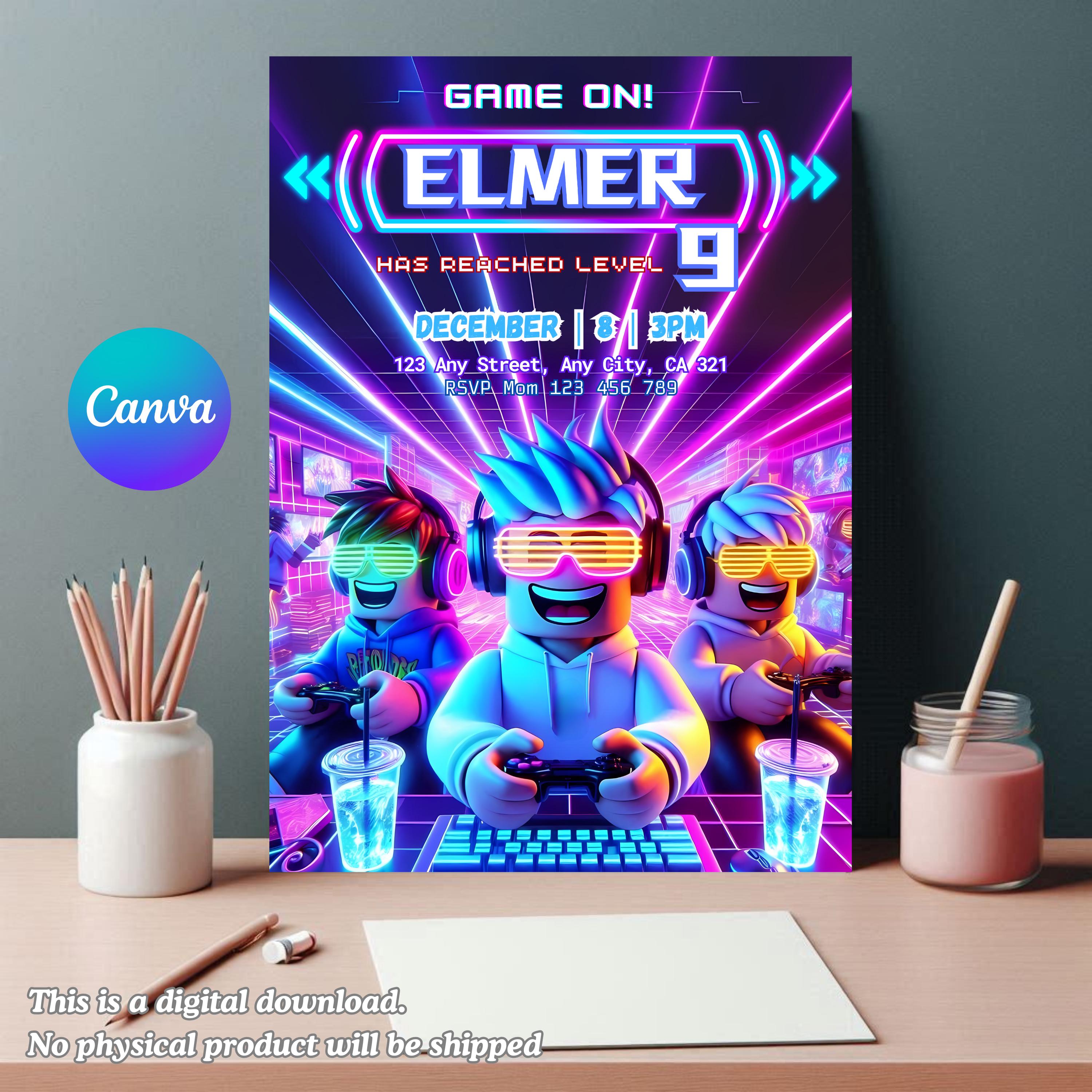 Roblox Invitation, Gamer Invitation, Roblox Invite, Roblox Birthday ...