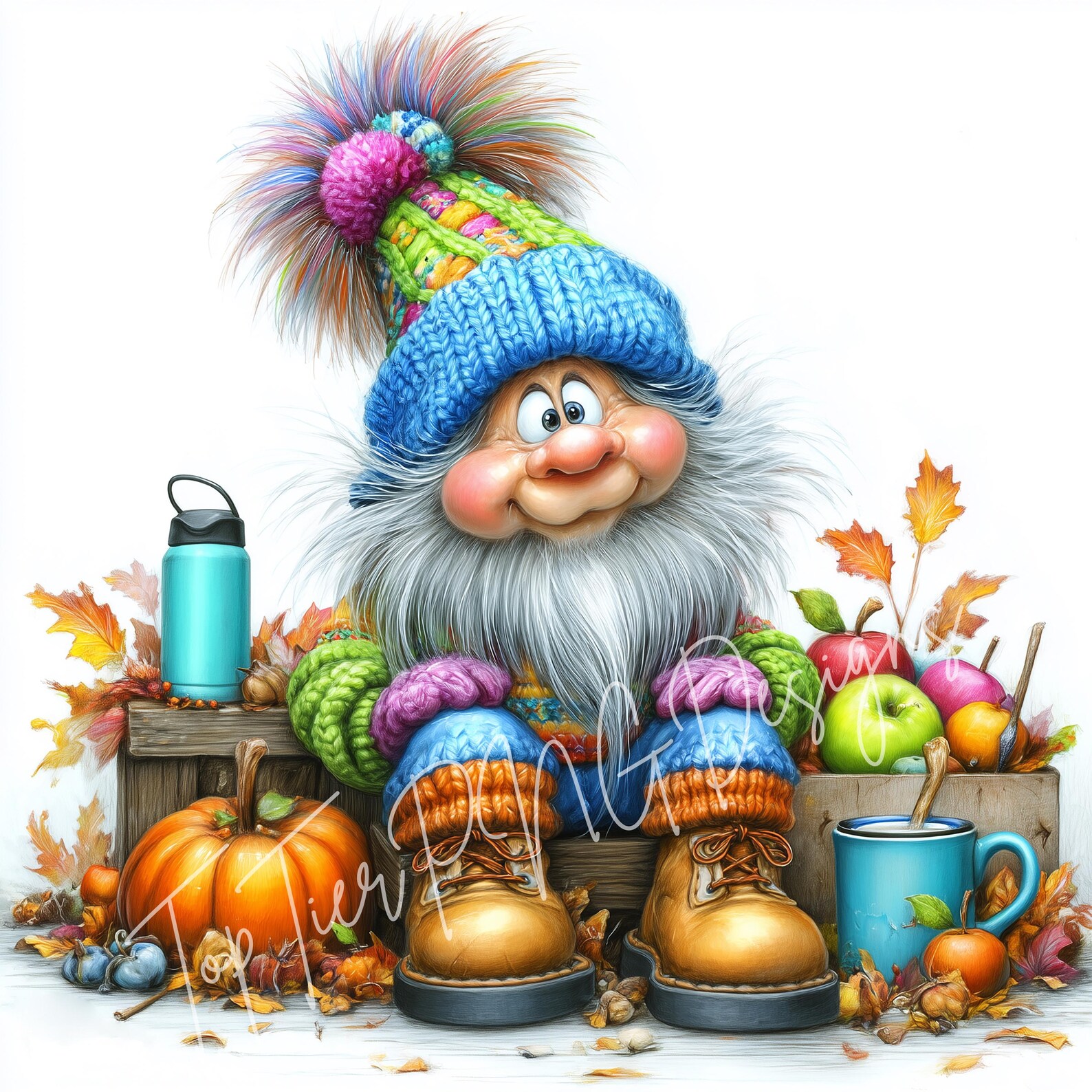 Autumn Gnome Clipart Bundle: Watercolor Fall Graphics (300 DPI Jpgs ...