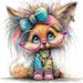 10 Coquette Fox Clipart, Watercolor Baby Woodland Animal JPG, Cute Teal ...