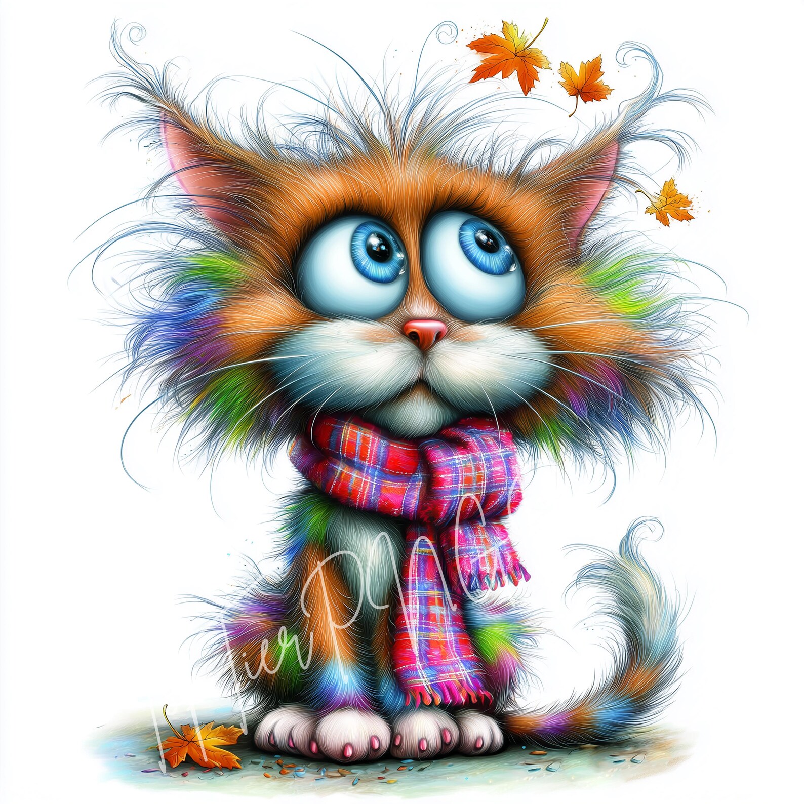 Autumn Cat Clipart Bundle, 10 High Quality 300 DPI Jpgs, Pastel Fall ...