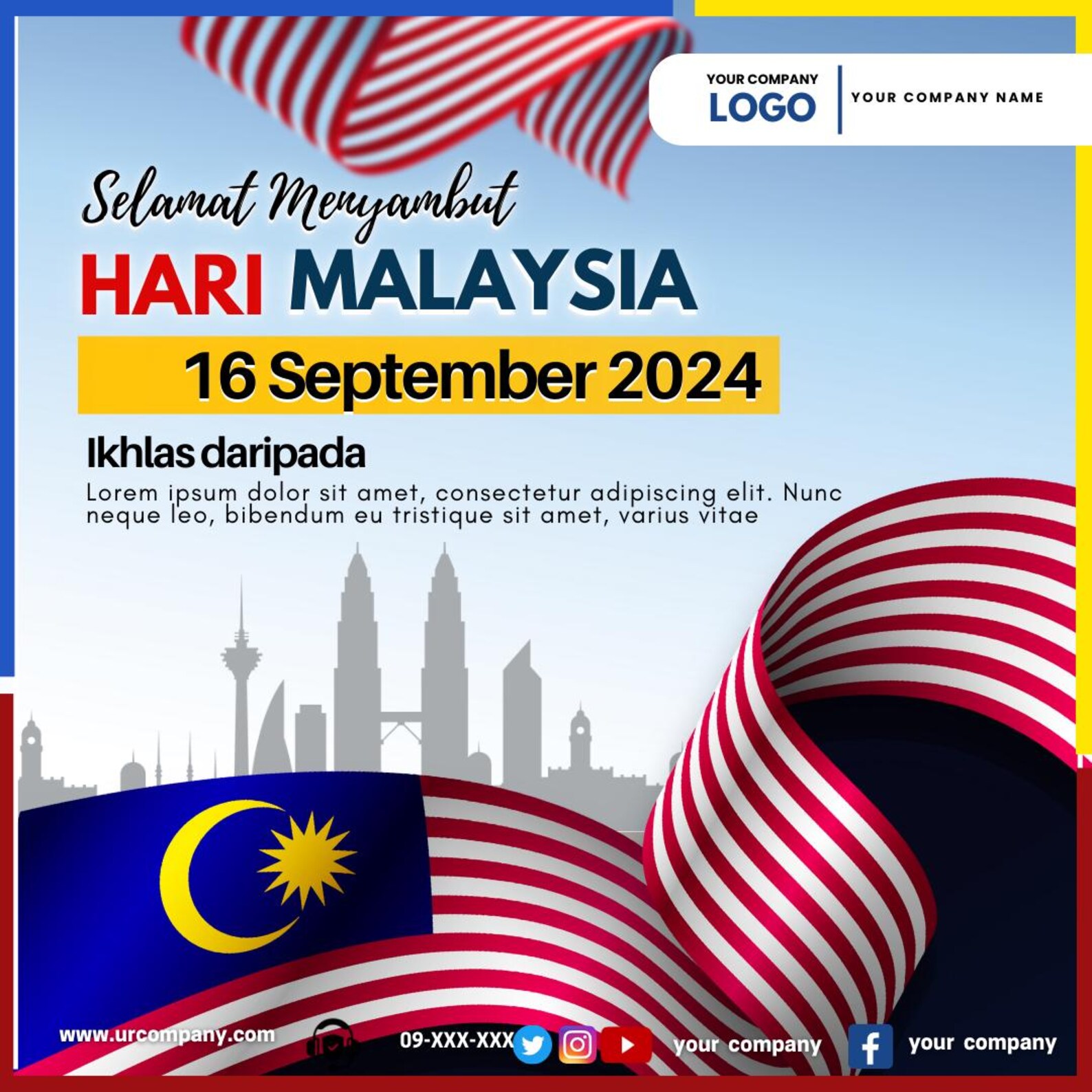 Merdeka & Malaysia Day Editable Canva Template - Etsy