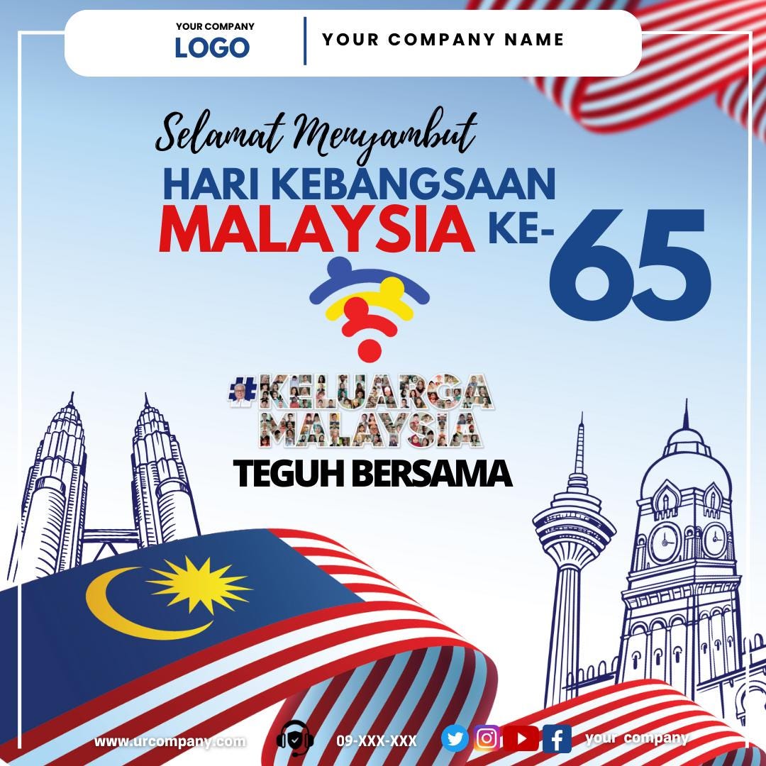 Merdeka & Malaysia Day Editable Canva Template - Etsy