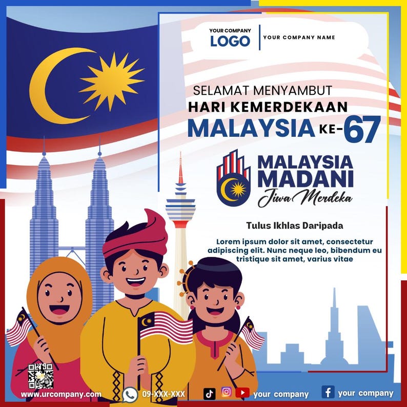 Merdeka & Malaysia Day Editable Canva Template - Etsy