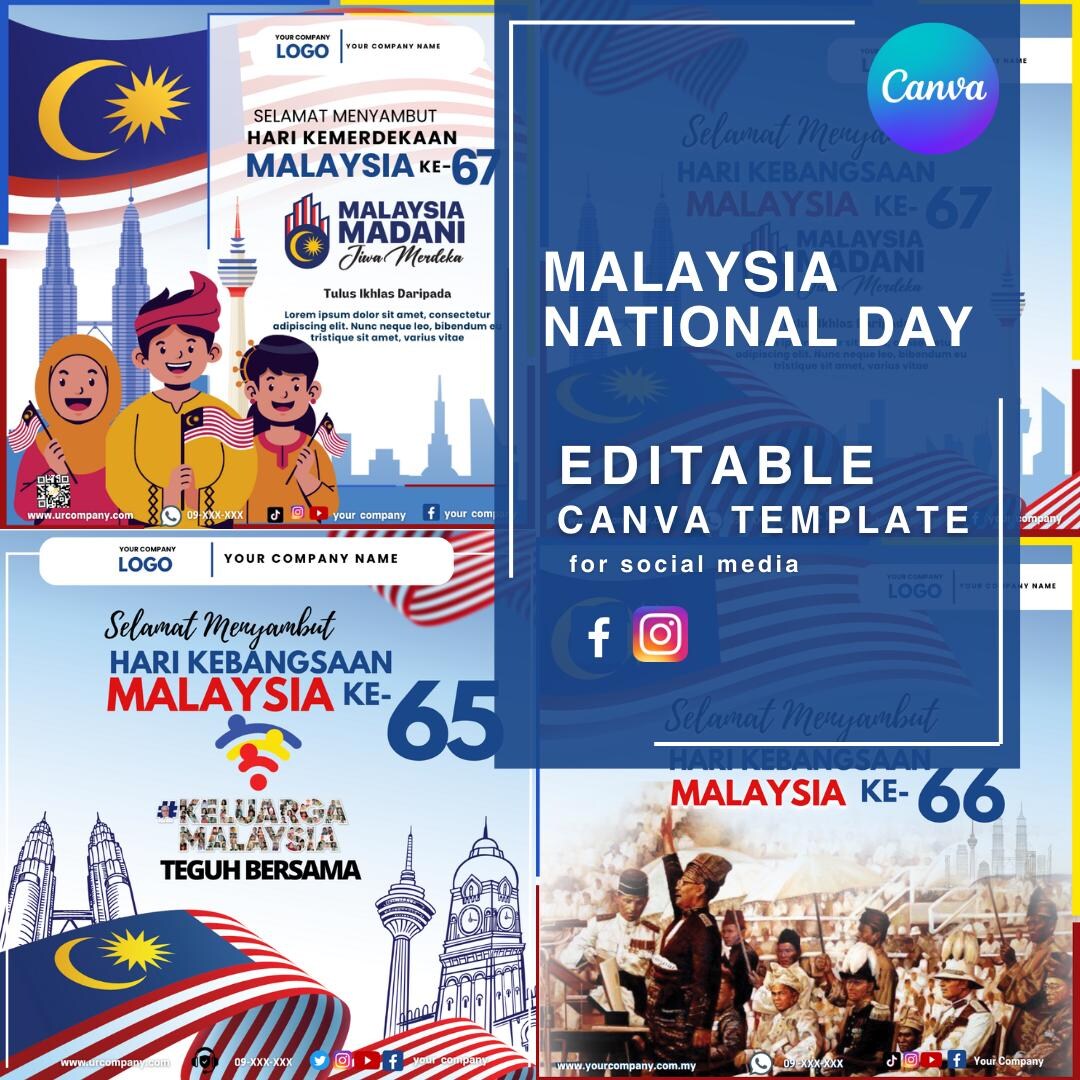 Merdeka & Malaysia Day Editable Canva Template - Etsy