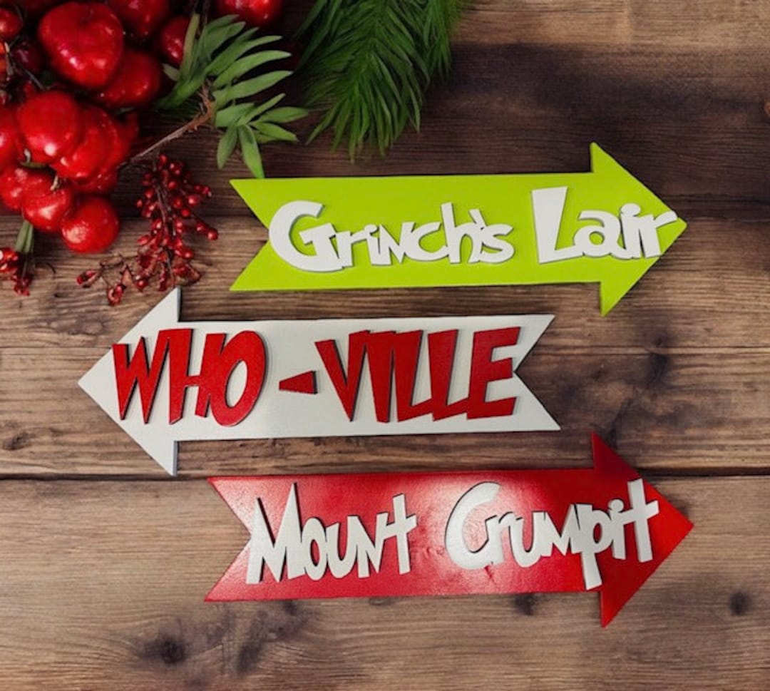 Who-ville Mount Crumpit Grinch Lair Wood Sign Stocking Sign, Laser Cut ...